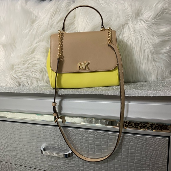 Michael Kors | Bags | Michael Kors Satchel Bright Yellow And Beige ...